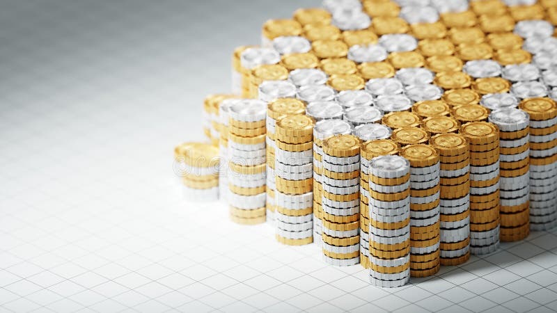 A Stunning Creative 3D Render Depicting Stacked Coins that Form a ...