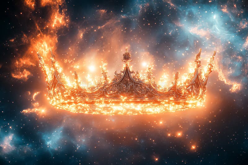 A Stunning Crown Hovers Amid Glowing Celestial Elements, Radiating an ...