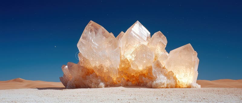 Stunning Crystal Formations in the Desert Stock Illustration ...