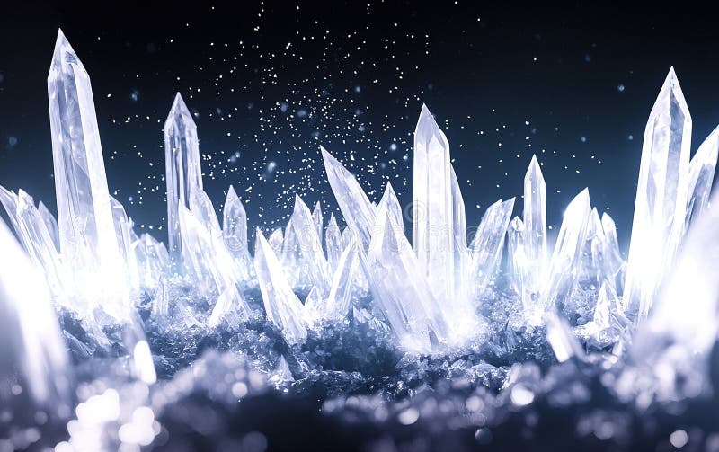 Stunning Crystal Formations Shimmering in a Dark Environment with ...