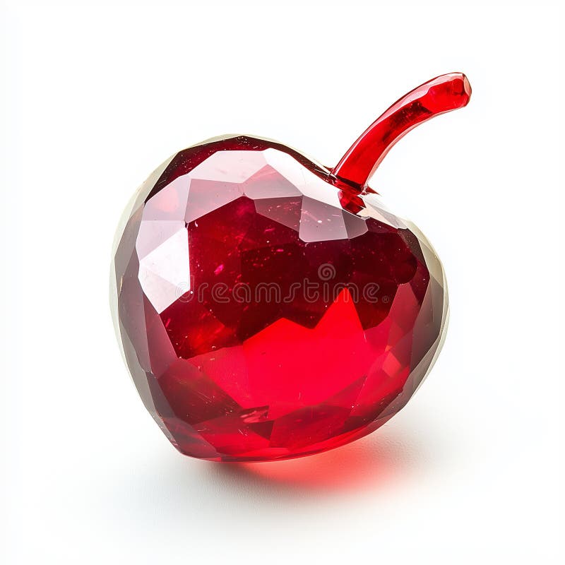 Stunning Crystal Ruby Cherry with Multifaceted Surfaces, Reflecting ...
