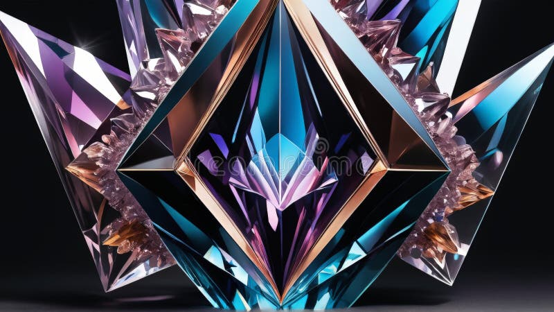 A Stunning Crystal Void, Where Shimmering, Translucent Crystals of Various Shapes and Sizes ...