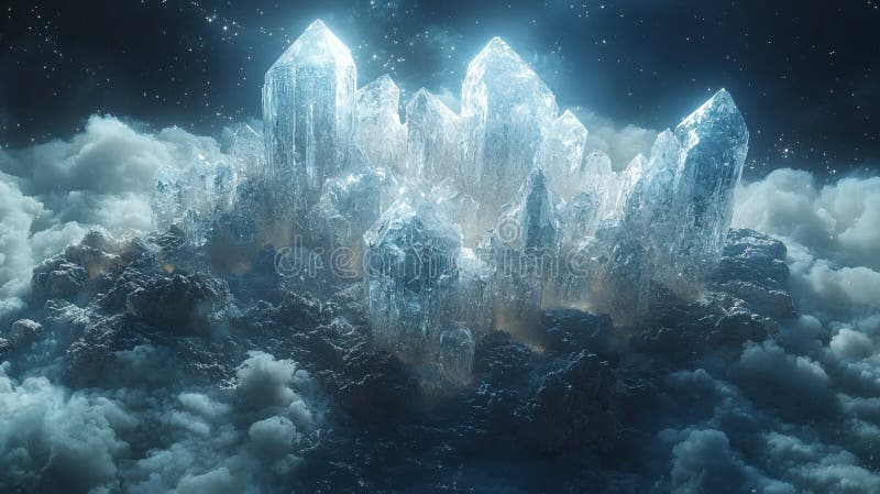 Stunning Crystalline Ice Formation Rises Majestically from Clouds ...