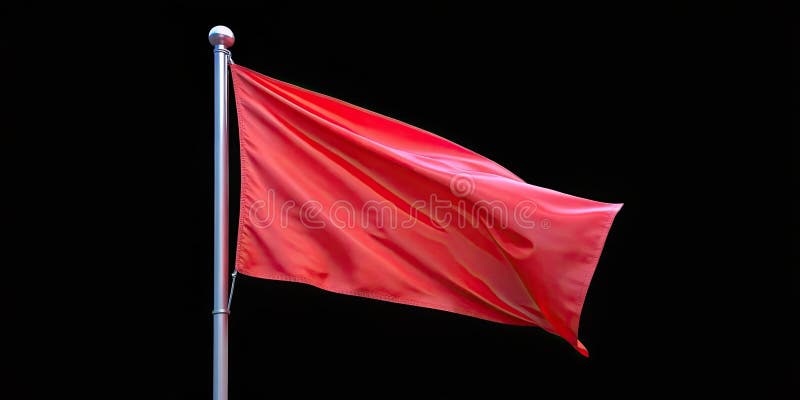 Dynamic 3D Animated Red Triangle Flag on Flagpole with Alpha Channel ...