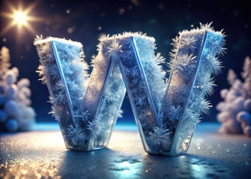 Stunning 3D Animated W Typeface Festive Winter Holiday Design Element ...