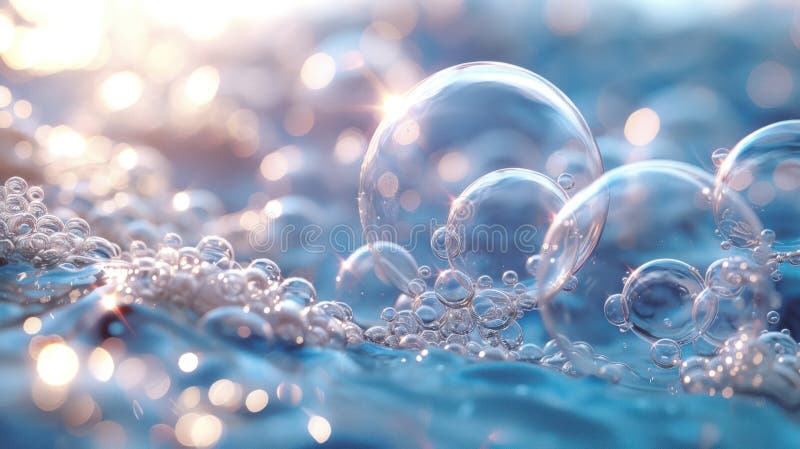 Fluidity in Motion: Mesmerizing 3D Animation of Water Bubble Loop Stock Illustration ...