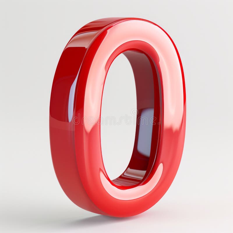 A Stunning 3D Glossy Rendering of the Red Number Zero that Captivates ...