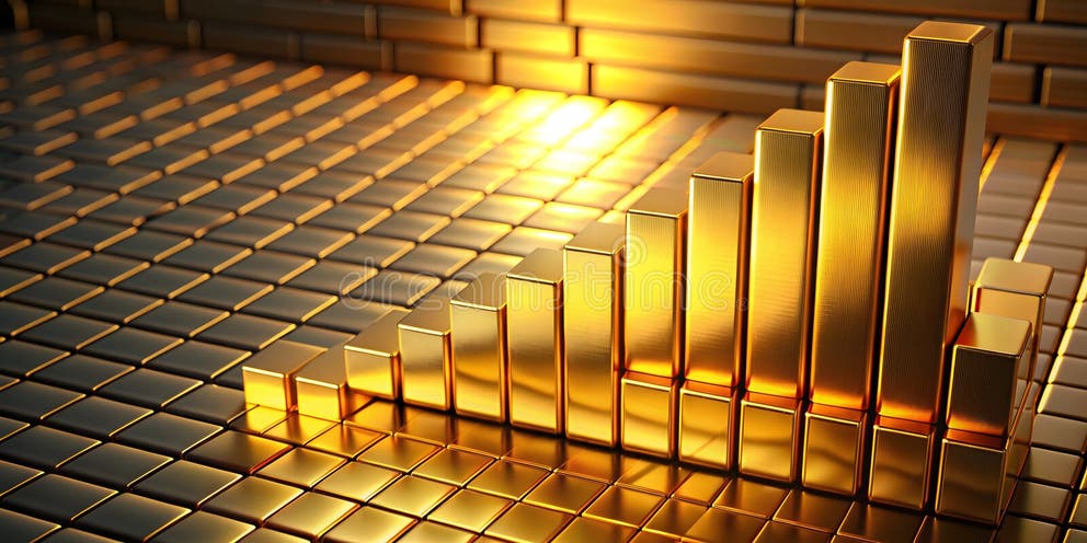Stunning 3D Golden Bar Graph Visualizes Upward Trends Interactive Data ...