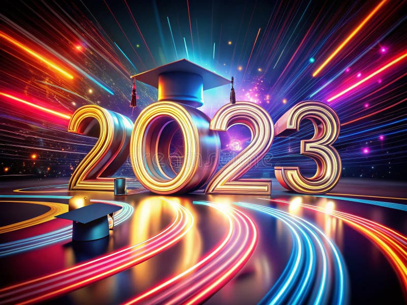 Stunning 3D Graduation Greeting 2023 a Long Exposure Celebration of ...