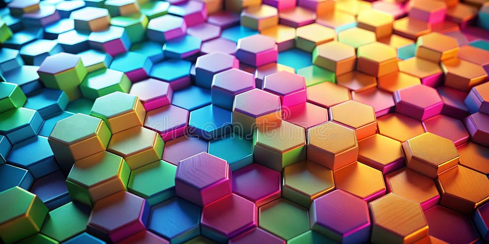 Stunning 3D Hexagon Wave Pattern a Dynamic Graphic Design Background for Modern Projects Stock ...