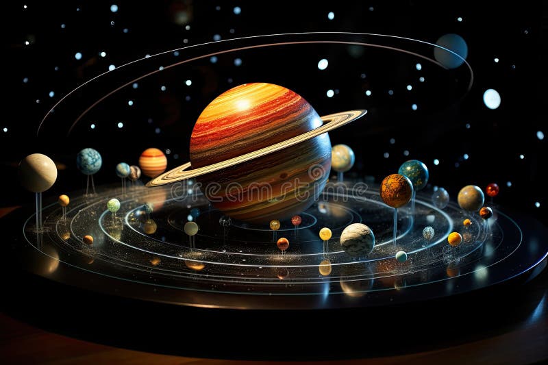 Stunning 3D Holographic Display of the Solar System with Planets in Motion Stock Illustration ...