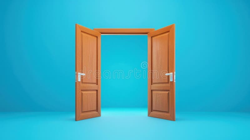 A Stunning 3D Illustration of an Open and Closed Door, Showcasing ...