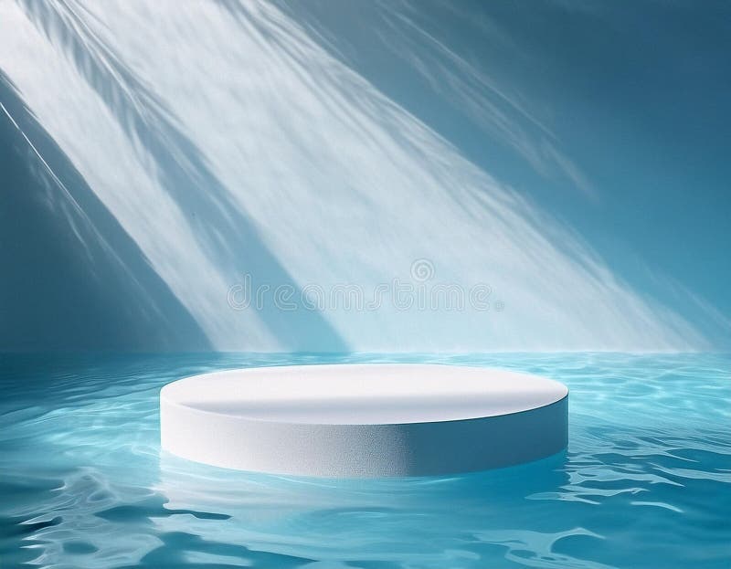 3D Illustration: Azure Water Withstands Caustic Effects, Creating Light ...