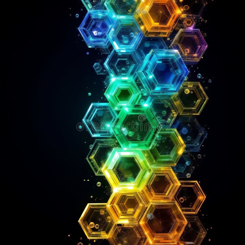 Stunning 3D Multicolored Hexagon Pattern Wallpaper Design Abstract ...