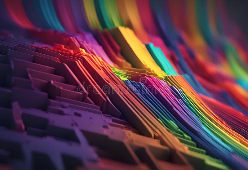 A Stunning 3D Render of an Abstract Multicolor Spectrum Stock ...