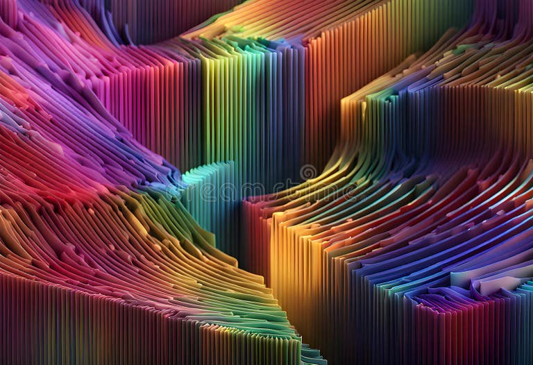 A Stunning 3D Render of an Abstract Multicolor Spectrum Stock ...