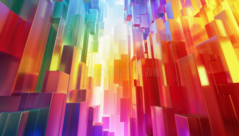 A Stunning 3D Render of an Abstract Multicolor Spectrum Stock ...