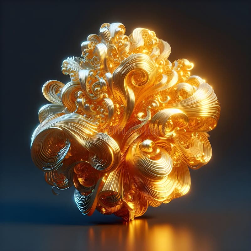 A Stunning 3D Render of an All-golden. Stock Illustration ...