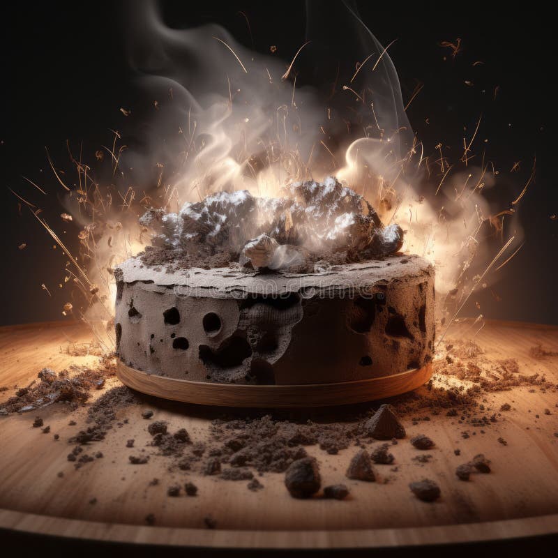 Stunning 3d Render of Ash Cake on Ash Background Stock Illustration ...