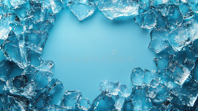 Stunning 3D Render of Broken Blue Ice with Rectangular Hole and Frame ...
