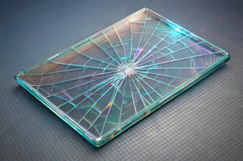 Stunning 3D Render of a Cracked Rectangular Glass Plate Realistic ...