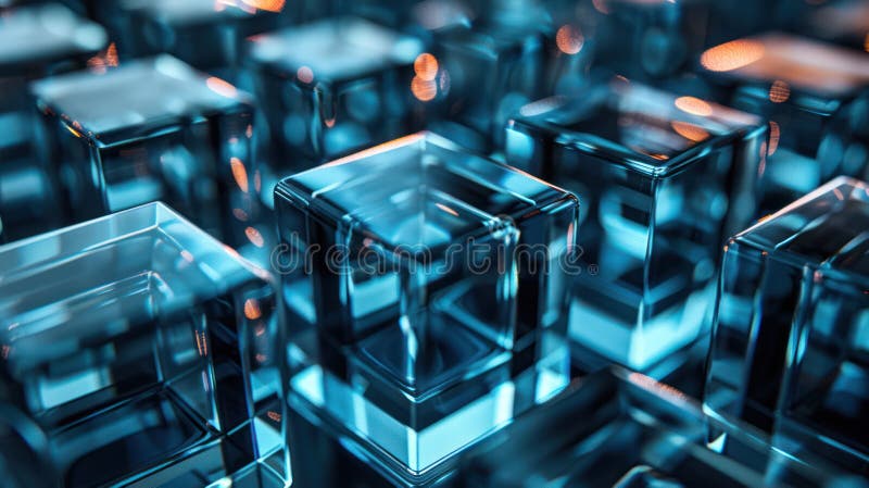 Rotating Glass Blocks - Abstract 3D Render, Seamless Loop Stock ...
