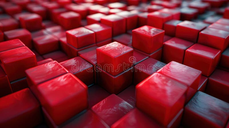 Vibrant 3D Render of Red Cubes Stock Illustration - Illustration of ...