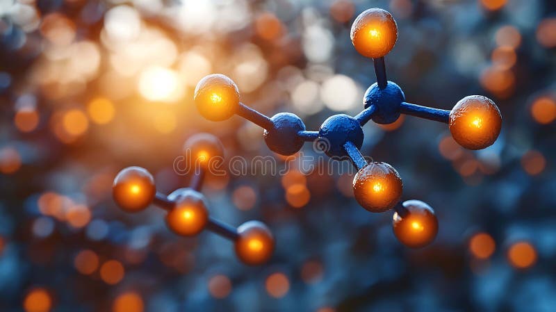 Stunning 3D Render of Glowing Molecule Structure. Perfect for Science ...