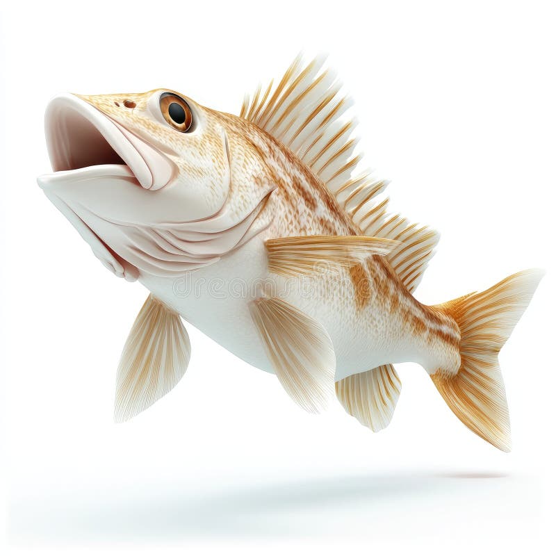 Stunning 3D Render of a Leaping Fish, Isolated on White Stock ...