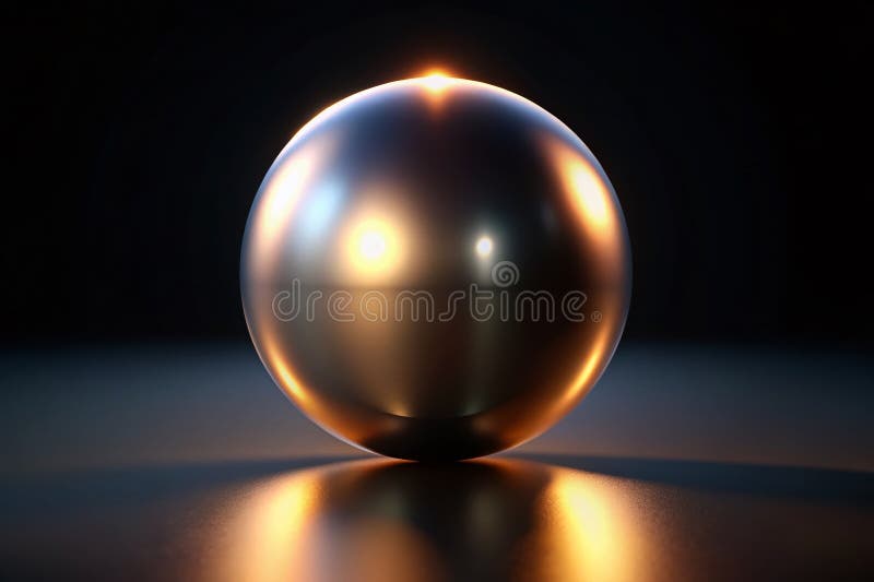 Stunning 3D Render of a Matte Platinum Sphere a Nighttime Reflection ...