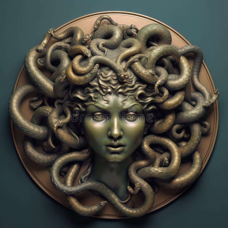 Medusa: a 3D Render of the Gorgon S Head. Created by Generative ...