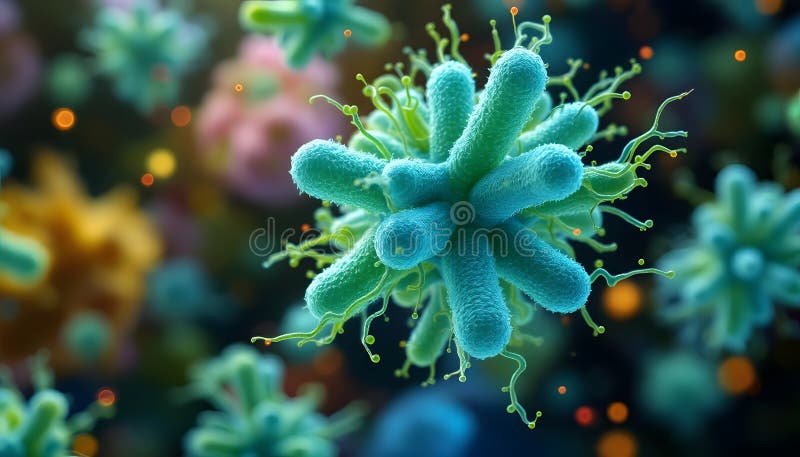 Microscopic Bacteria 3d Render High Resolution Image Stock Illustration ...