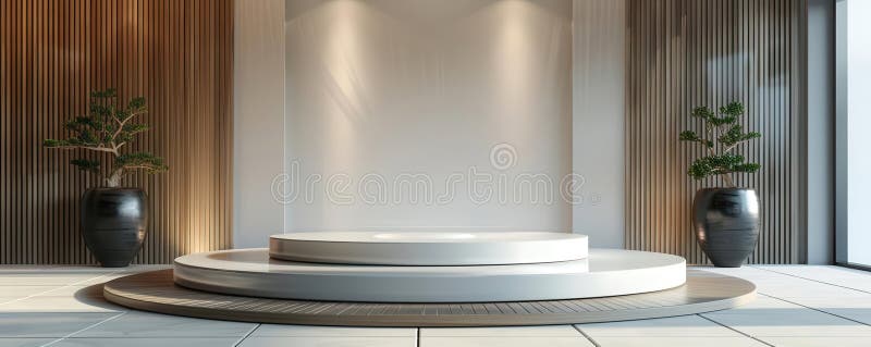 Stunning 3D Render of a Minimalist Circular Podium for Product Display ...