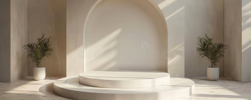 Stunning 3D Render of a Minimalist Circular Podium for Product Display ...