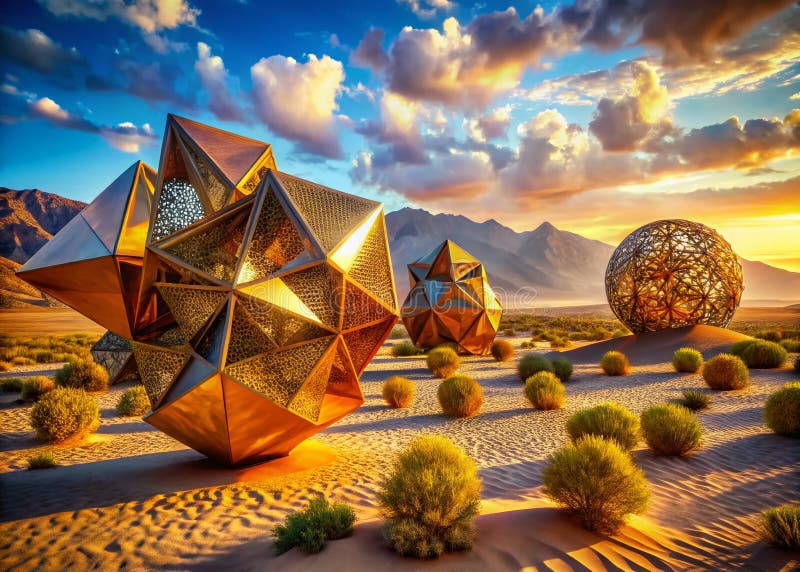 Stunning 3D Render of a Modern Desert Sculptural Art Installation ...