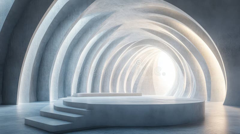 Modern Concrete Architecture Circular Pathway. AI Generated Stock ...