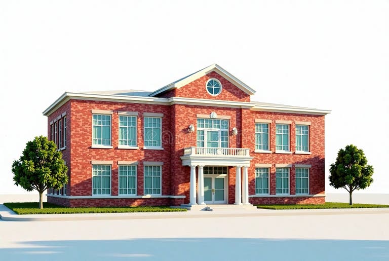 Stunning 3D Render of a Modern School Building Educational Facility ...