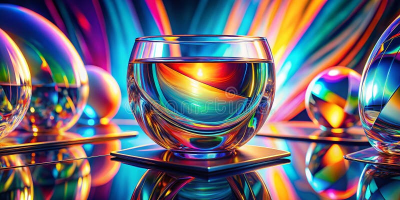Stunning 3D Render of Refractive Glass a Visual Symphony of Light ...