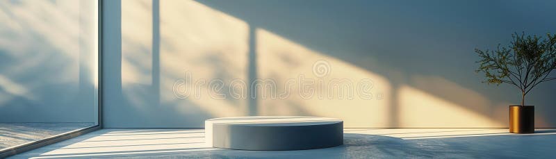 Stunning 3D Render of a Shadow Play Podium for Product Display, Minimal ...