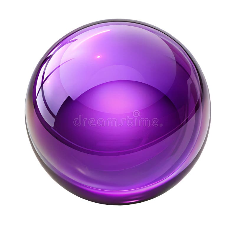 Shiny Gradient Purple Orb Illustrating Reflective Properties on a Clean ...