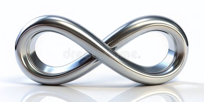 Stunning 3D Render of a Shiny Silver Infinity Symbol Against a LowLight ...