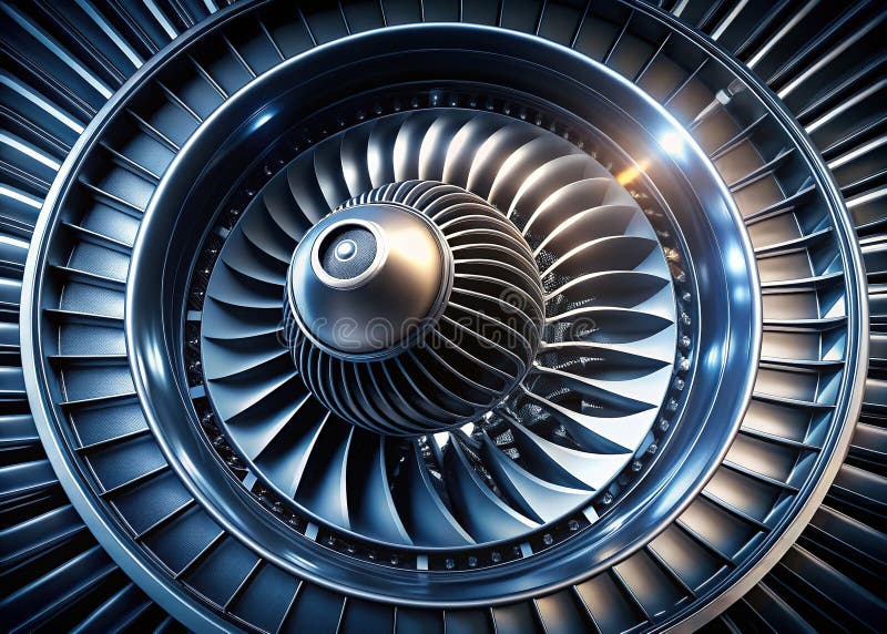 Abstract Industrial Jet Engine 3D Render a Detailed Geometric ...