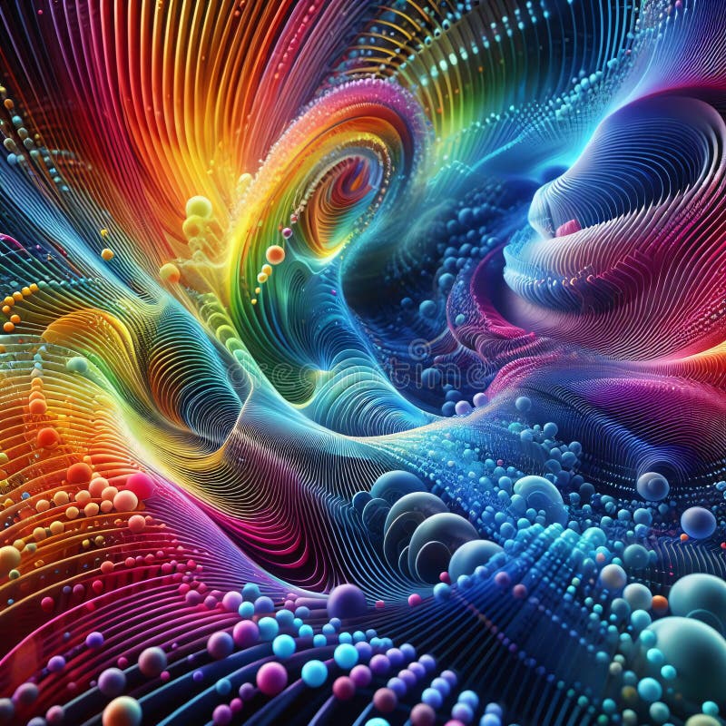 A Stunning 3D Render Showcasing the Dynamic Harmony of a Multicolor ...