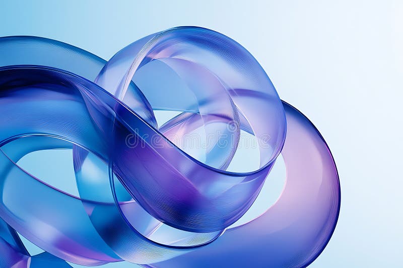 A Stunning 3D Render Showcasing Flowing, Translucent Blue and Purple ...