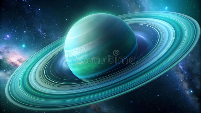 A Stunning 3D Render of Uranus and Its Rings, Capturing the Beauty of ...