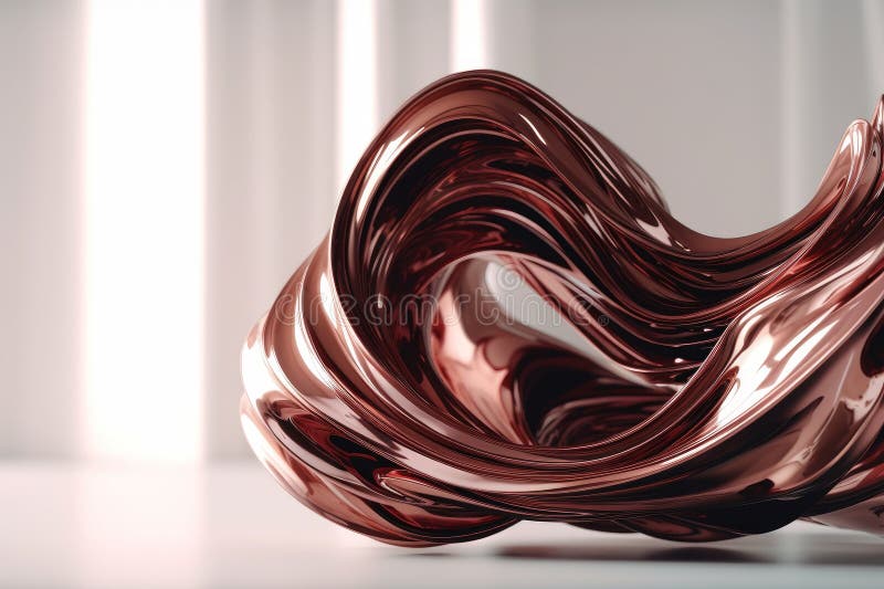 Modern Minimalist Waves in Burnished Copper and Deep Burgundy: a 3D ...