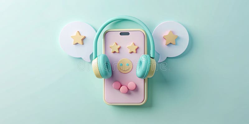 A Stunning 3D Render Visualization of Customer Service Ratings Pastel ...