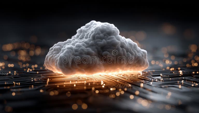 A Stunning 3D Render Visualizing Cloud Computing Technology, Featuring ...
