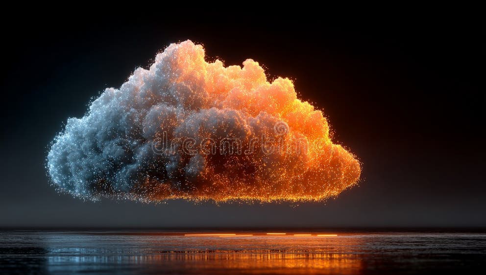 A Stunning 3D Render Visualizing Cloud Computing Technology, Featuring Luminous Abstract Cloud ...