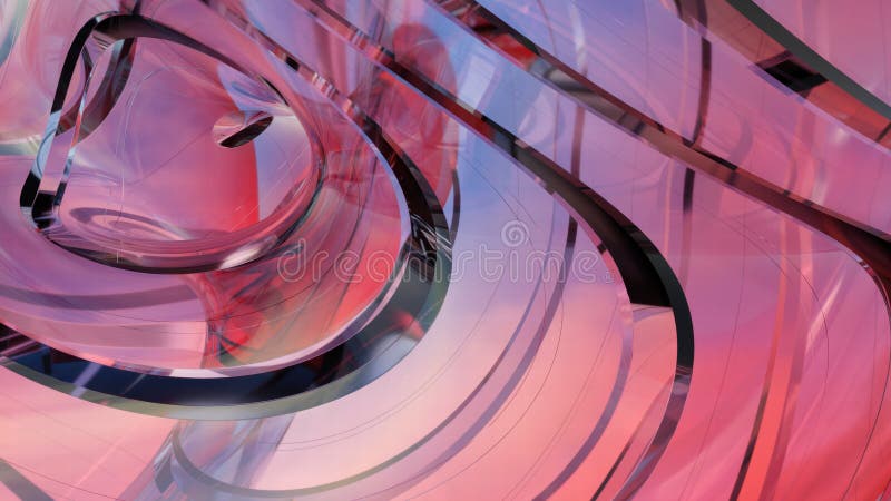 Abstract Glass Waves in Blue and Green. 3D Render Stock Illustration ...